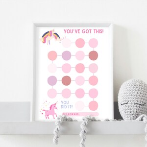 Kids Pink Unicorn Sticker Reward Chart Potty Training, Chores ...
