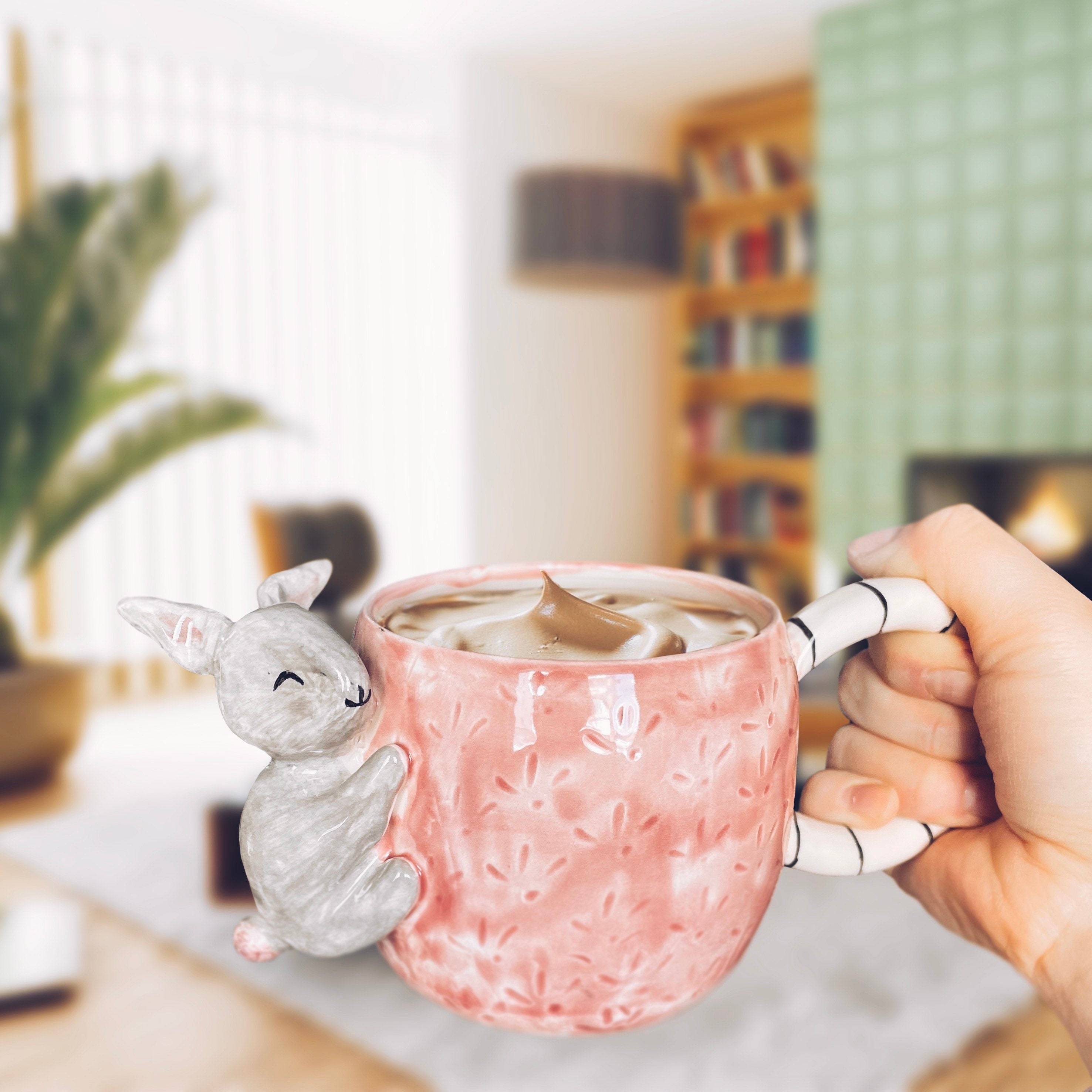 Customizable Handmade Ceramic Cute Rabbit Mug Personalized - Etsy