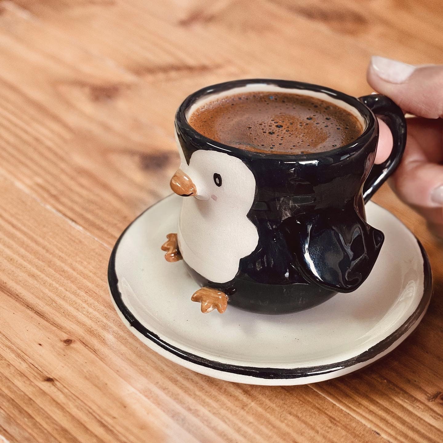 Handmade Penguin Ceramic Cute Espresso Cup - Personalized Gift - Custom ...