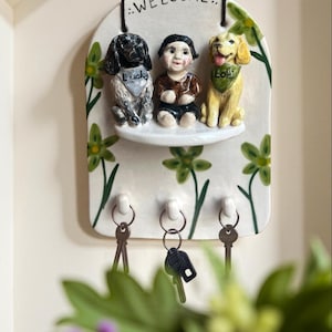 Personalized Key Holder With Custom Pet Figurine Entryway Decor ...