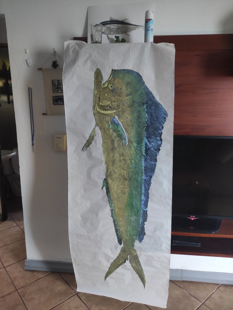 Lámina Big Bull Mahi Mahi Gyotaku De Adrià Bosch - Etsy