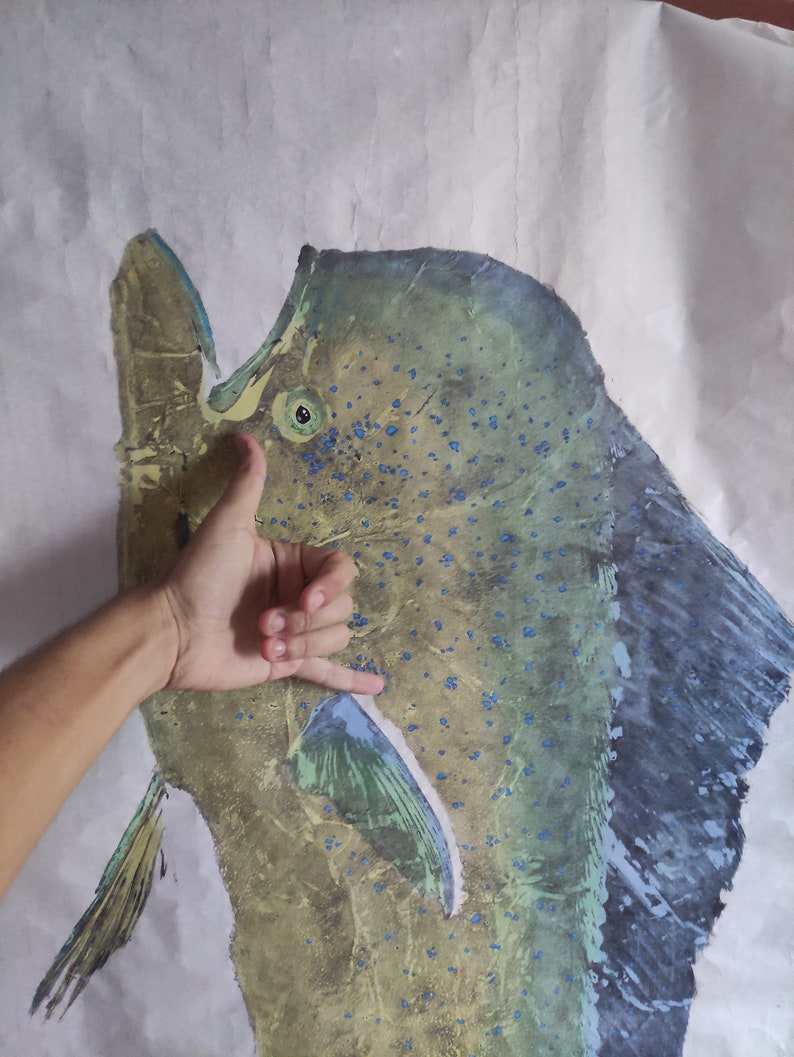 Lámina Big Bull Mahi Mahi Gyotaku De Adrià Bosch - Etsy