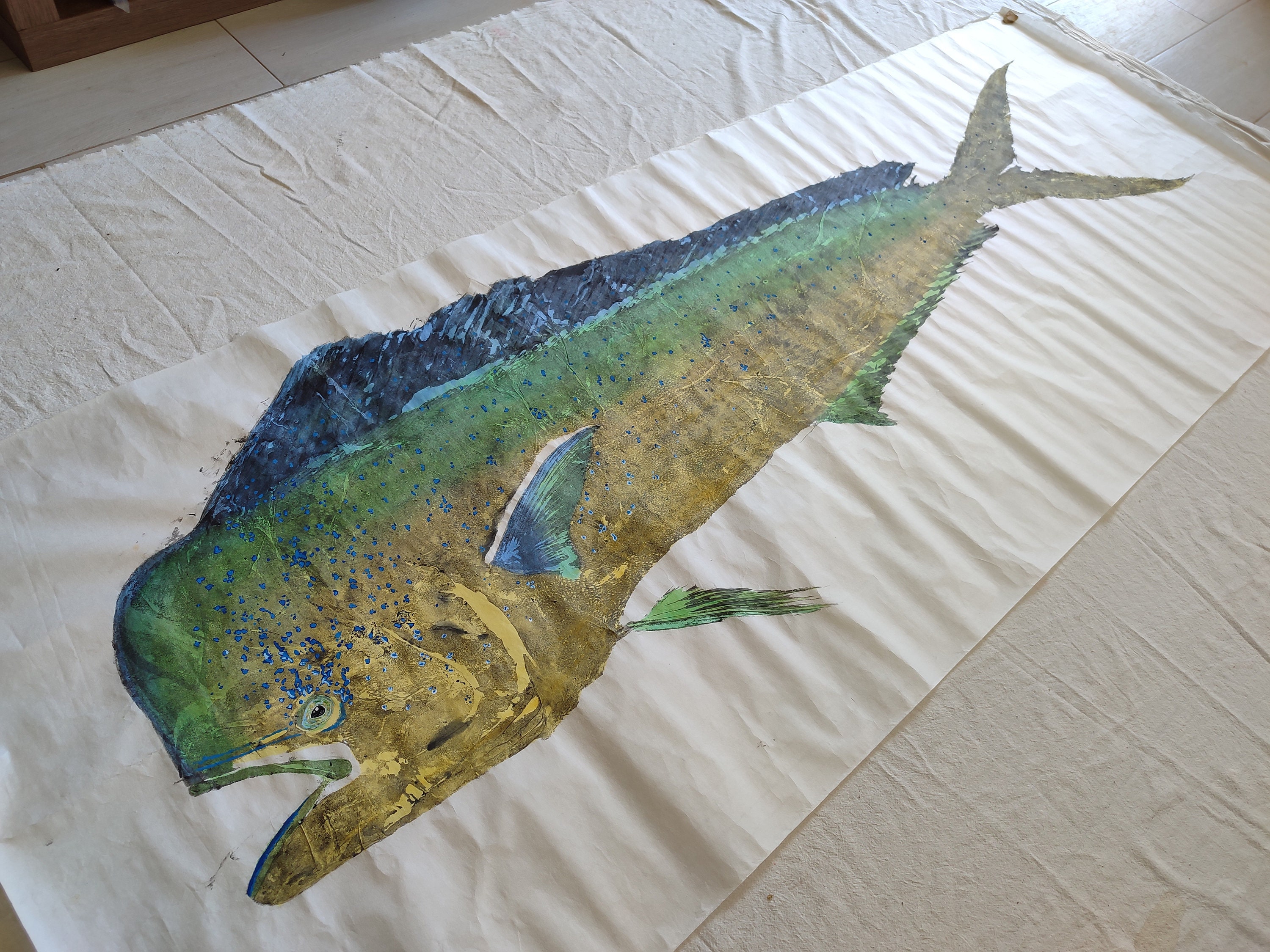 Lámina Big Bull Mahi Mahi Gyotaku De Adrià Bosch - Etsy