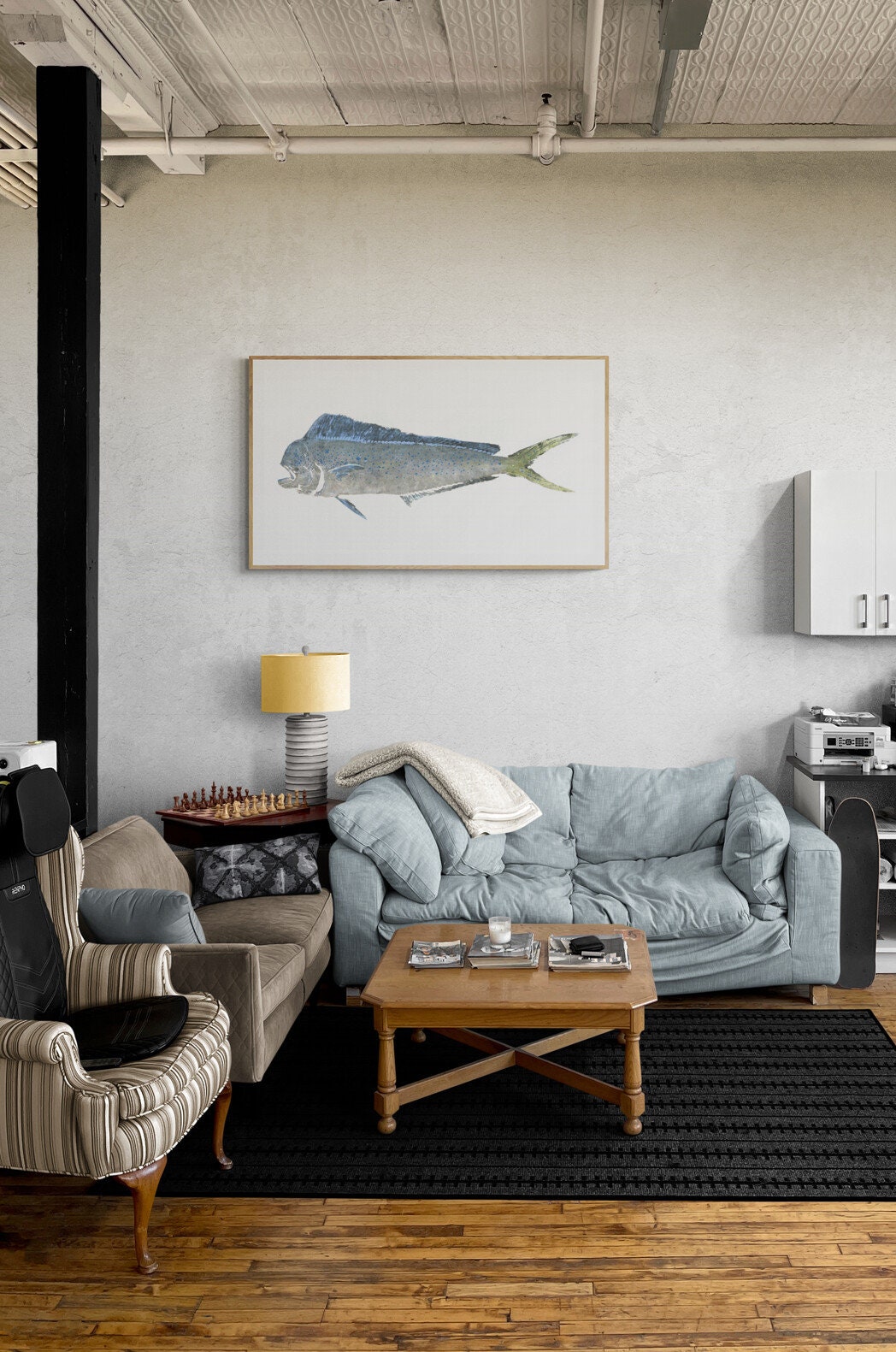 Blue Mahi Mahi Gyotaku Print - Coryphaena Hippurus by Adrià Bosch - Etsy