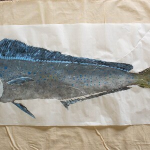 Blue Mahi Mahi Gyotaku Print - Coryphaena Hippurus by Adrià Bosch - Etsy