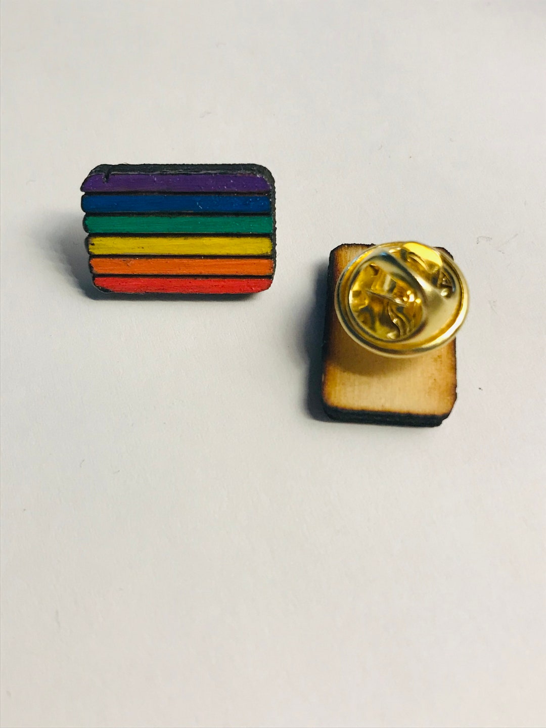 LGBT Flag Pin Rainbow Pin Wooden Pace Handmade LGBT Flag - Etsy