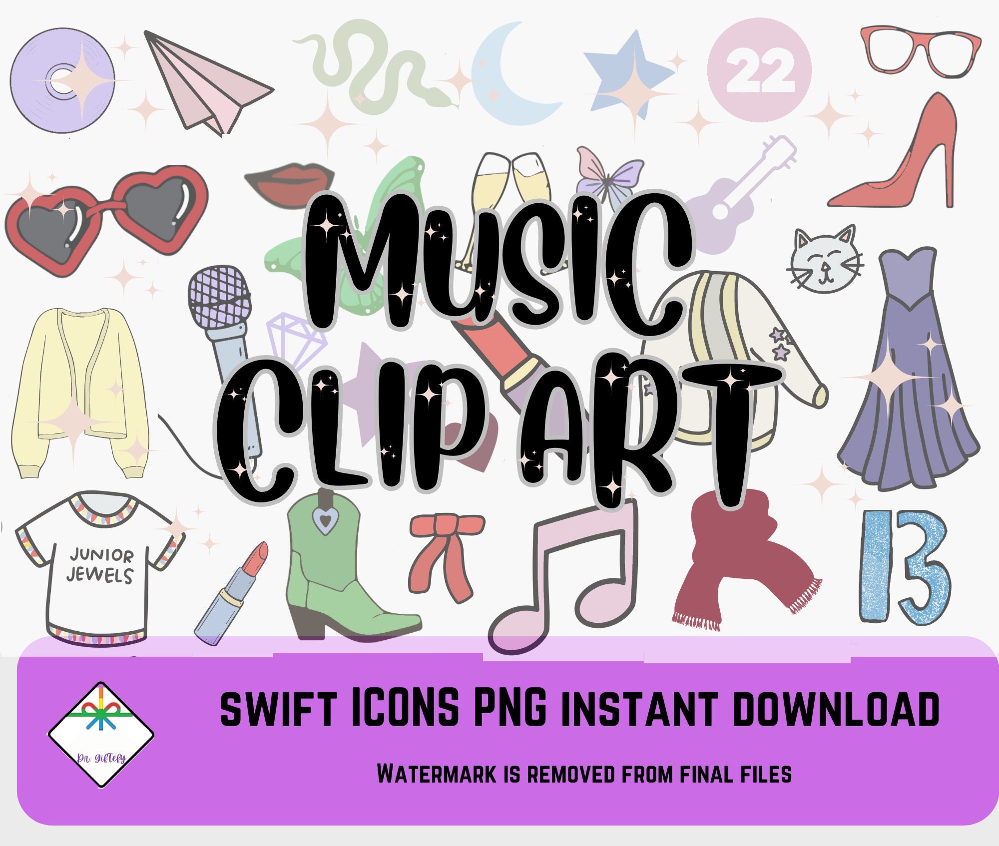 Music Icon Download PNG Swifty Clipart Digital Eras Icons Digital Swift ...