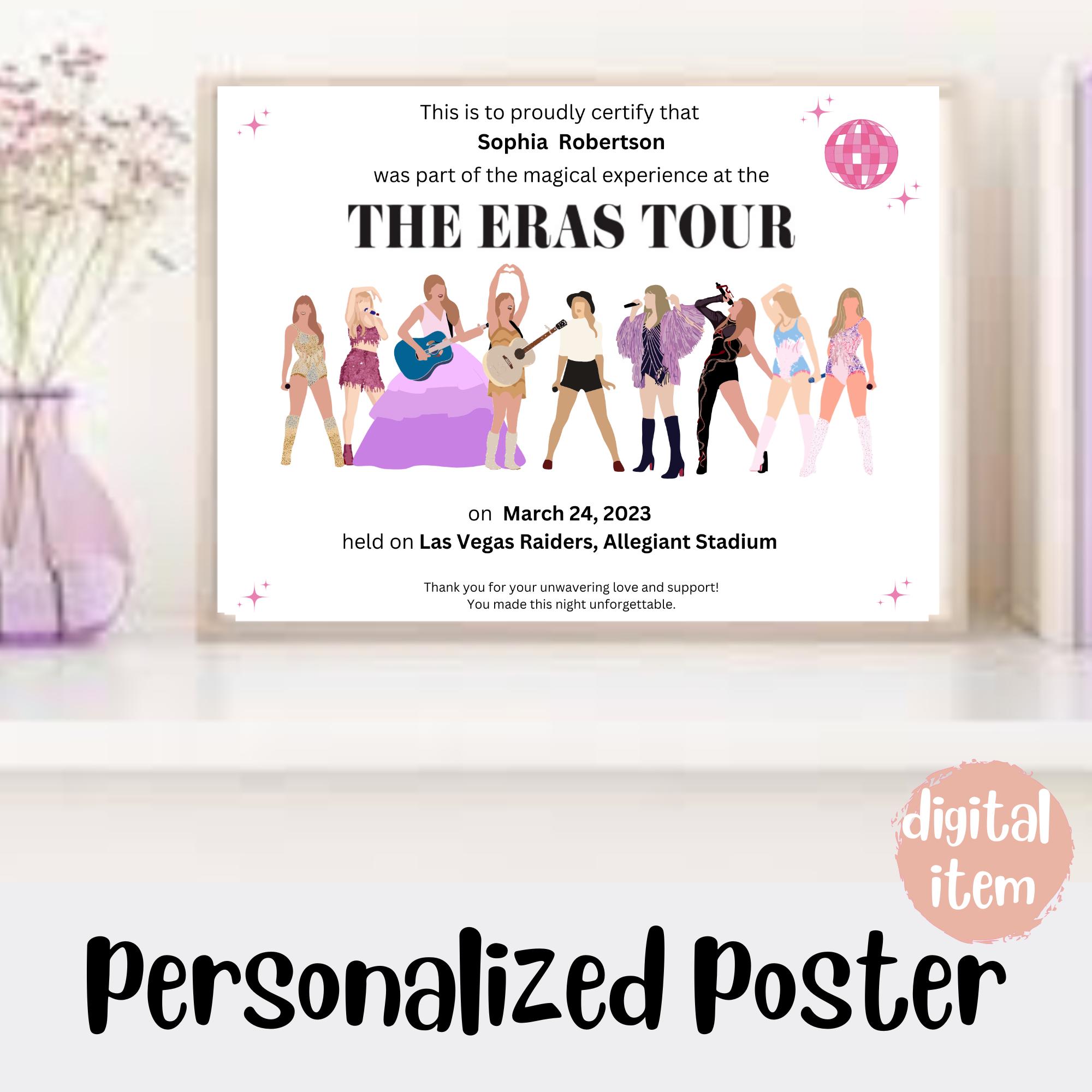 Personalized Eras Poster Taylor PNG Tour Swift Poster Custom Concert ...