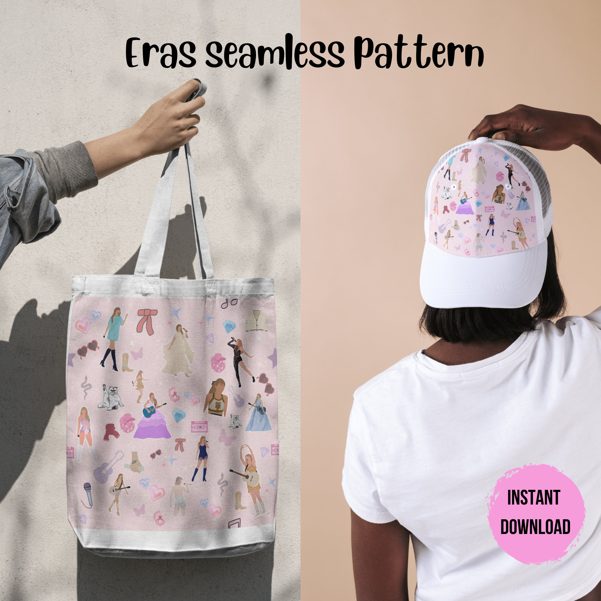 Seamless Music Digital Eras Paper PNG Pattern Clipart Digital Download ...