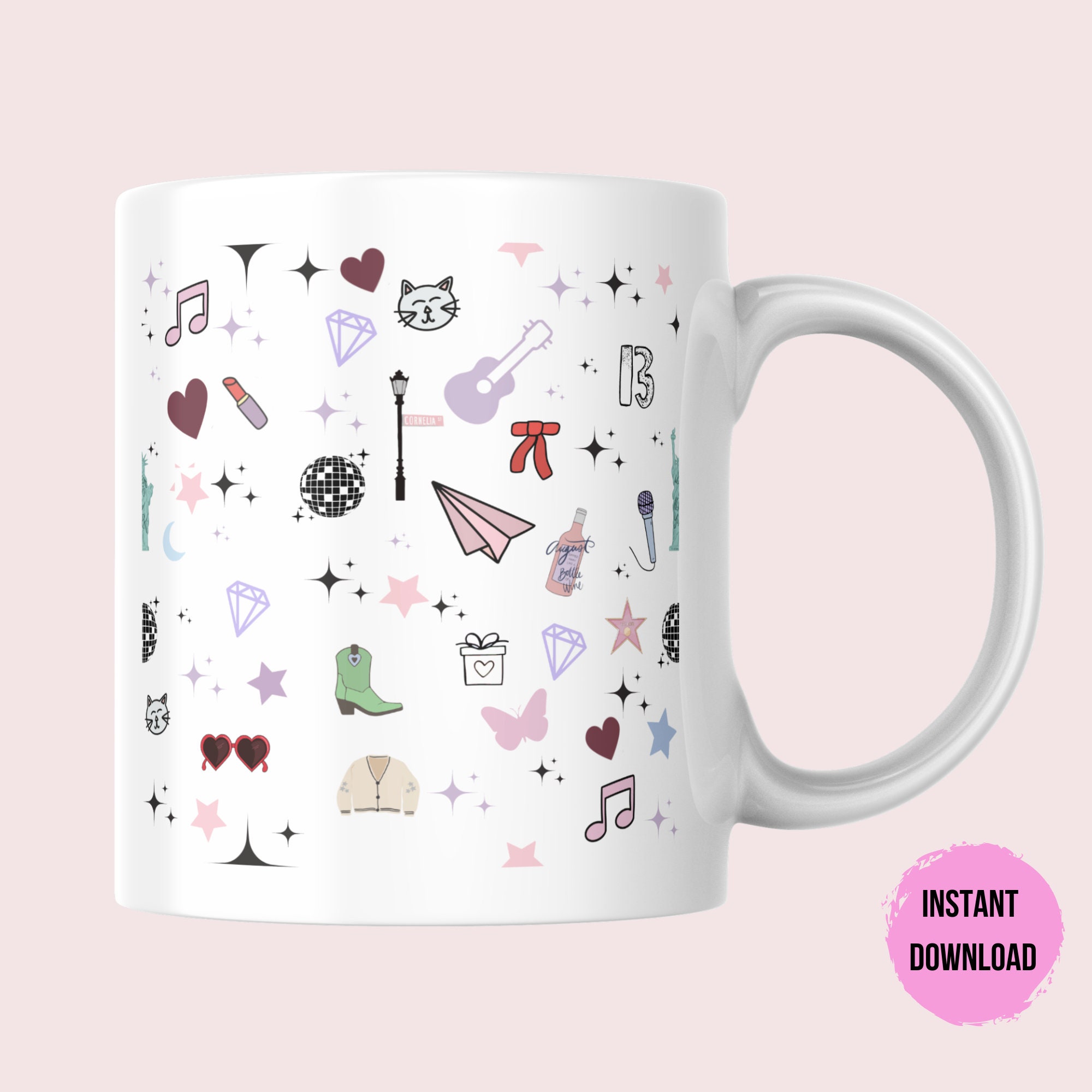 Music Seamless Eras Paper File Pop Star ICONS Seamless Download Swifty ...