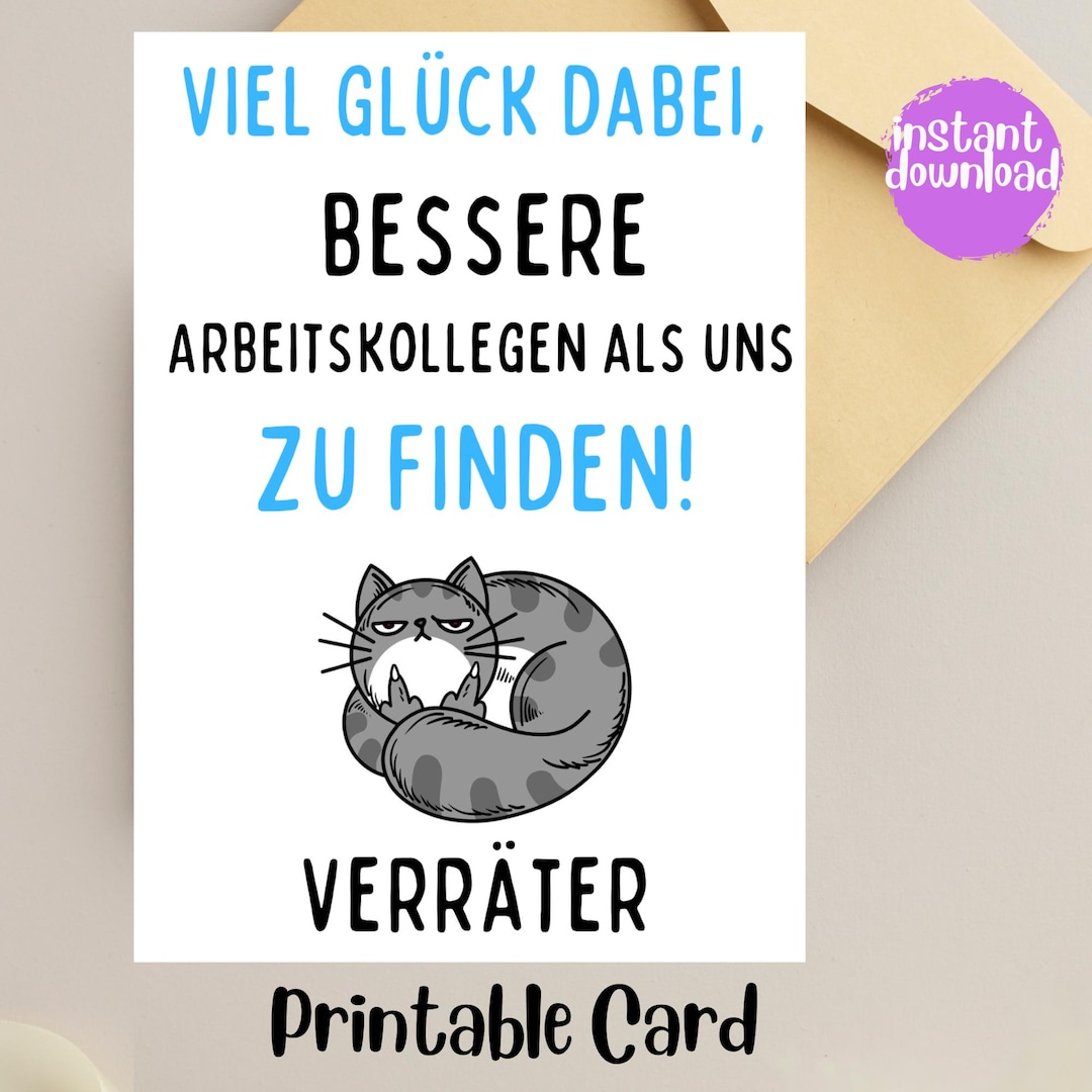 Card Farewell Colleague Gift Printable Coworker Card Funny Goodbye ...