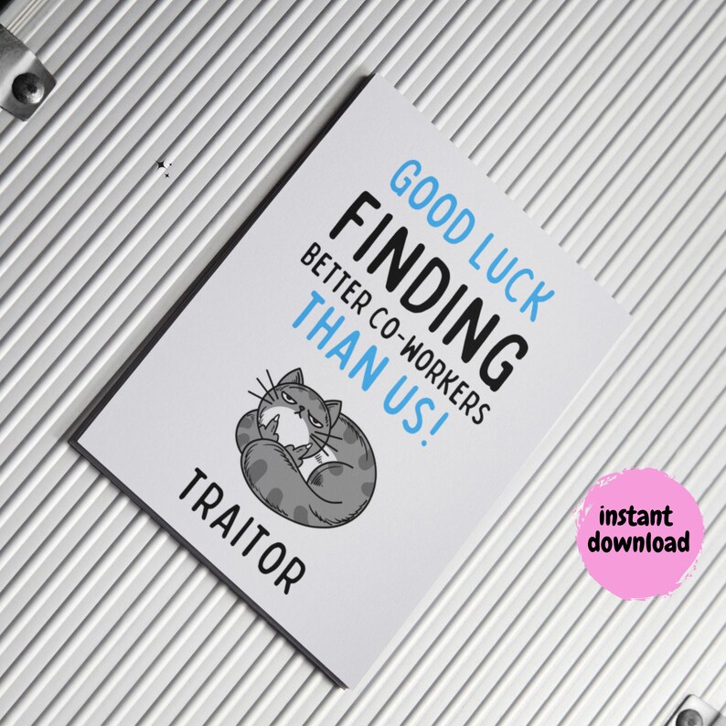 Printable Coworker Card Digital Going Away Colleague Card Farewell ...