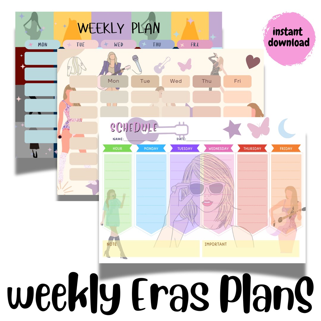 Eras Schedule Printable Swift School Plan Taylor Digital Schedule Eras ...