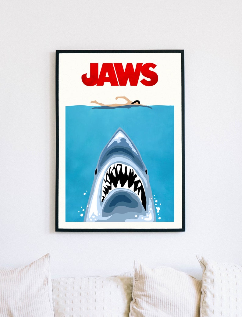 Jaws Minimalist Movie Poster, Digital Download Wall Art, Printable Wall ...