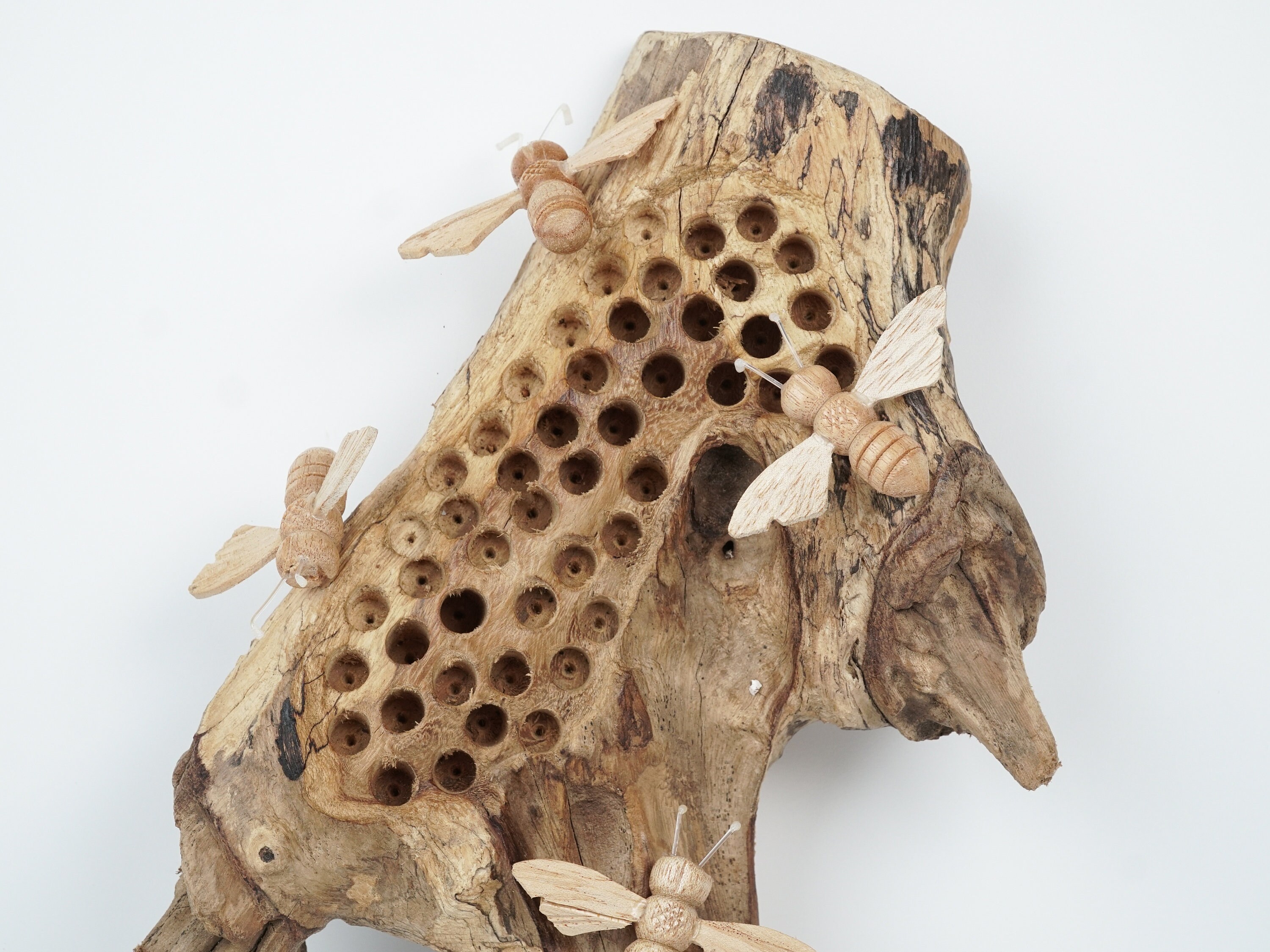 Wooden Wall Decor Bees Sculpture, Honeycomb, Bee Nests, Handmade ...