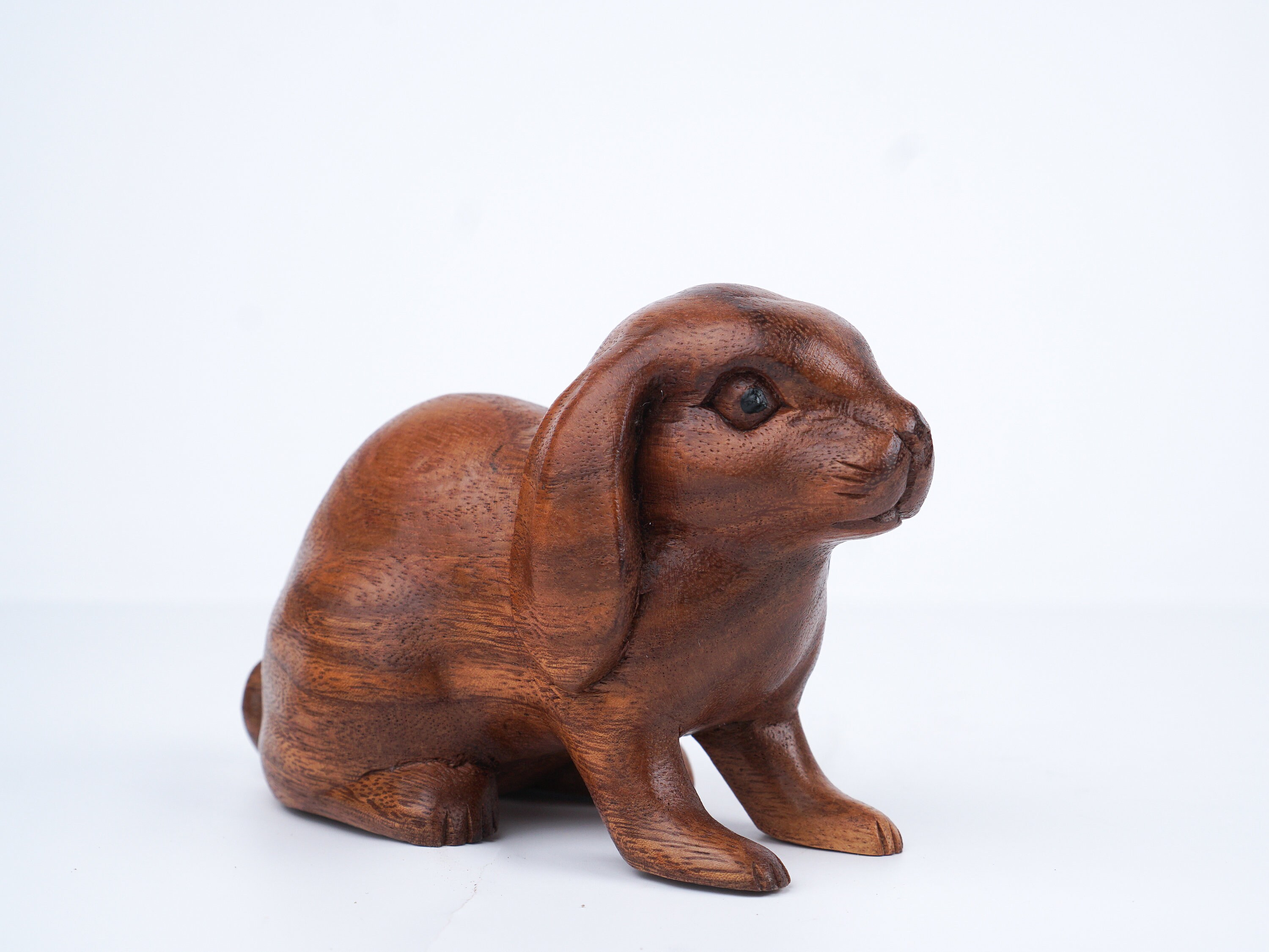 Wooden Rabbit Sculpture 3.9" Inch / 10 Cm, Rabbit Statue, Handmade ...