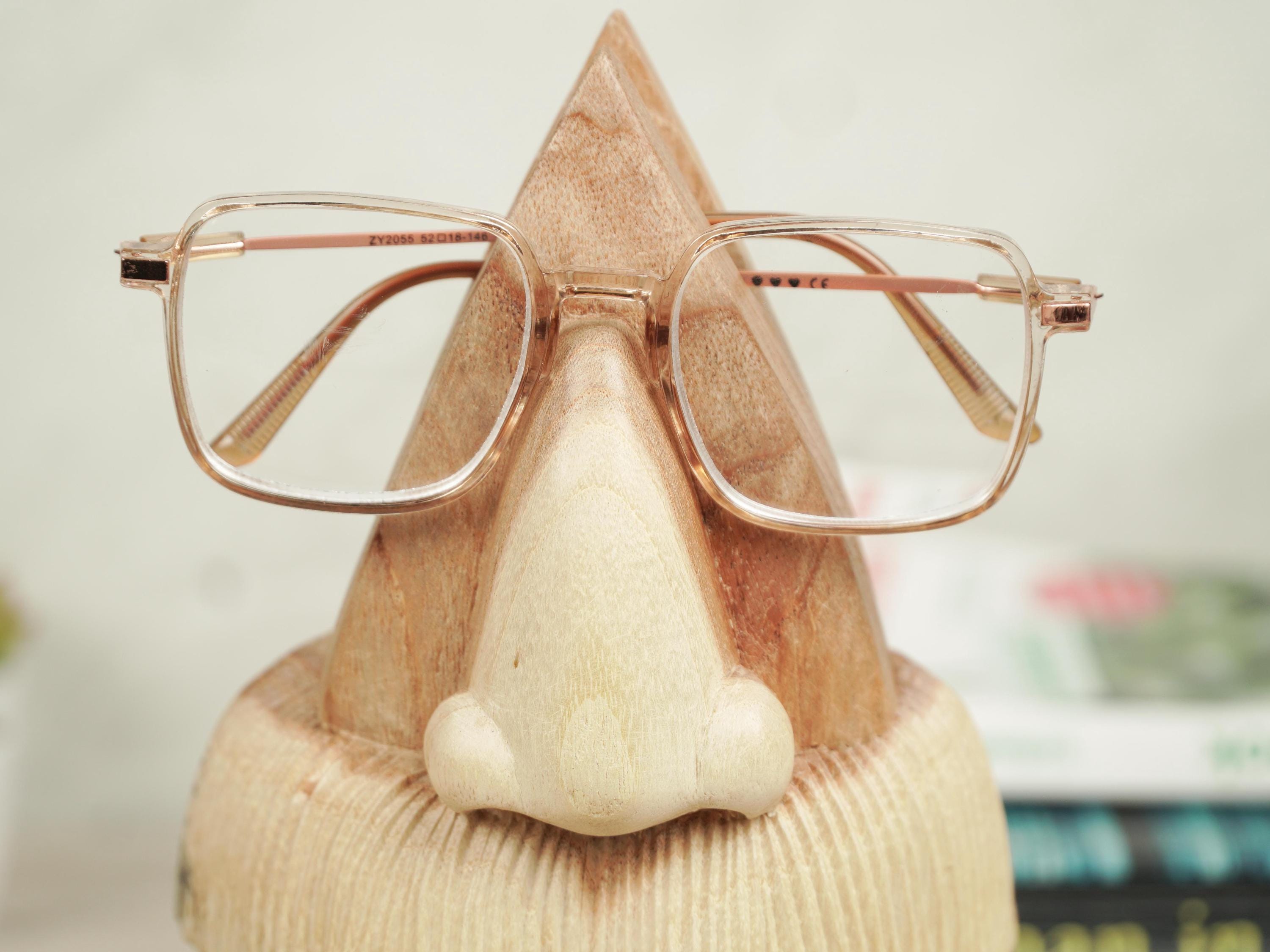 Wooden Eyeglass Stand 15 Cm - 5.9" Inch, Wood Carving, Handmade, Hand ...