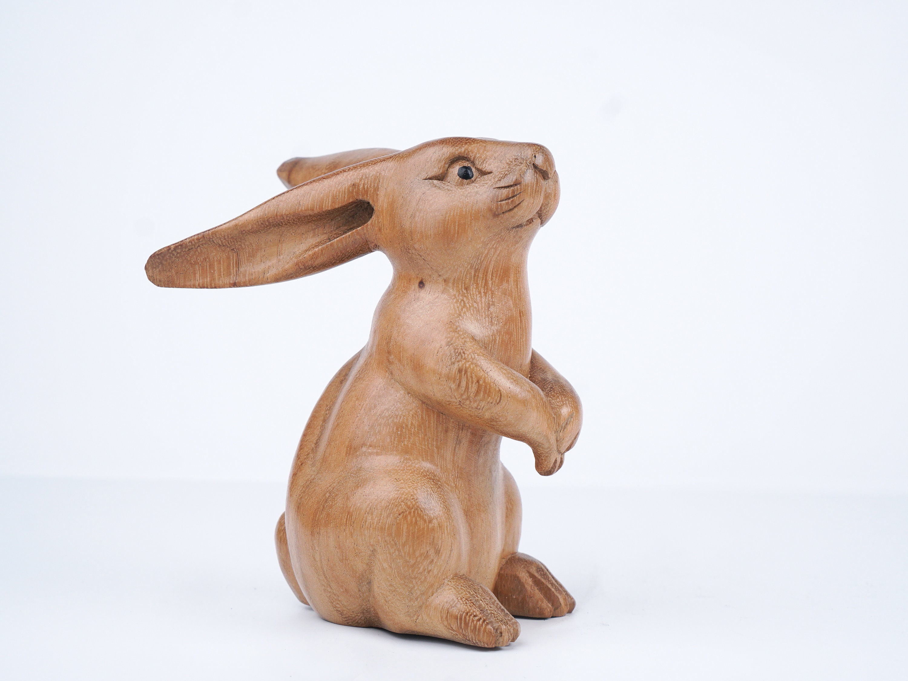 Wooden Rabbit Sculpture, Wood Carving, Handmade, Hand Carved ...