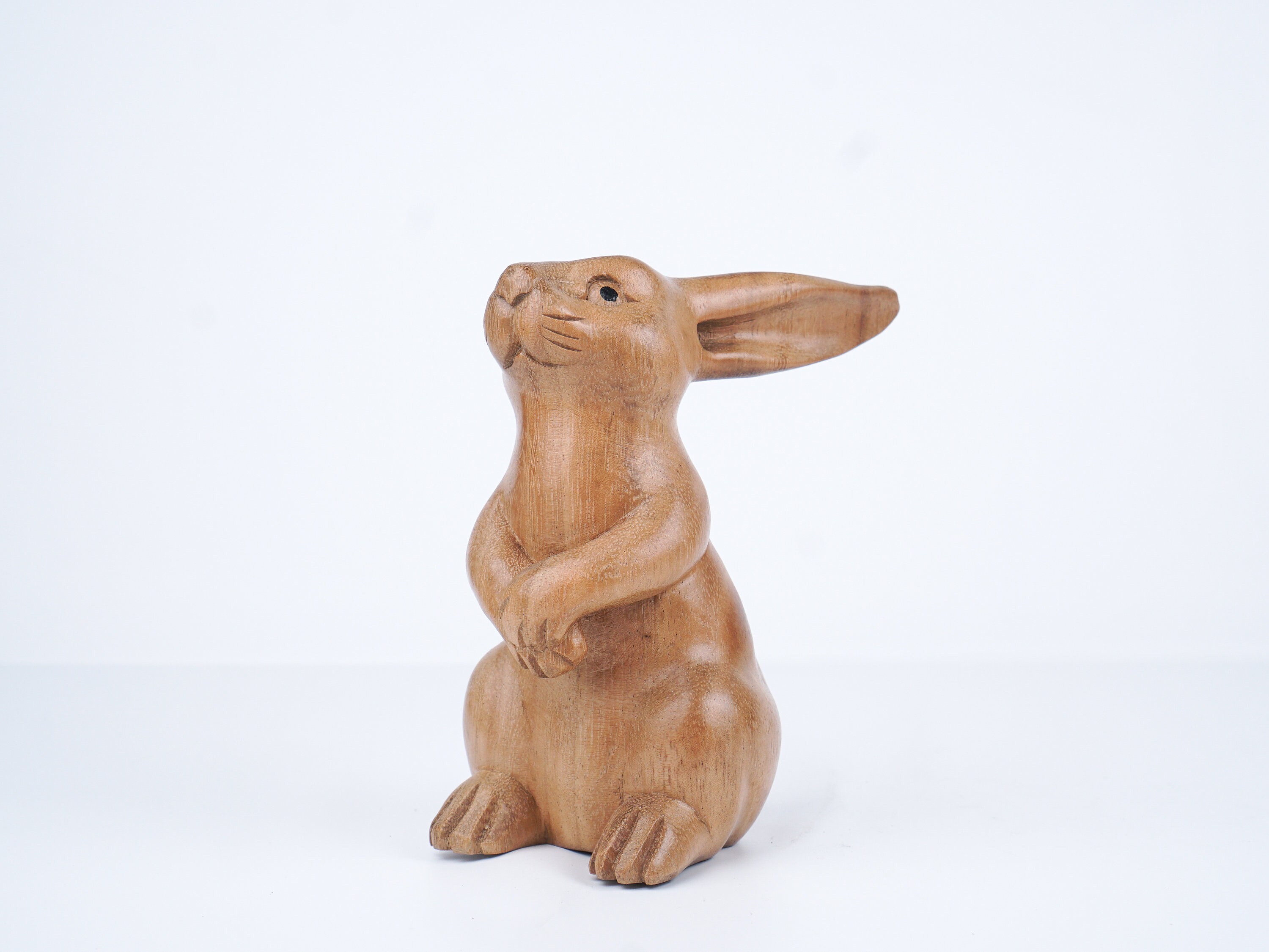 Wooden Rabbit Sculpture, Wood Carving, Handmade, Hand Carved ...