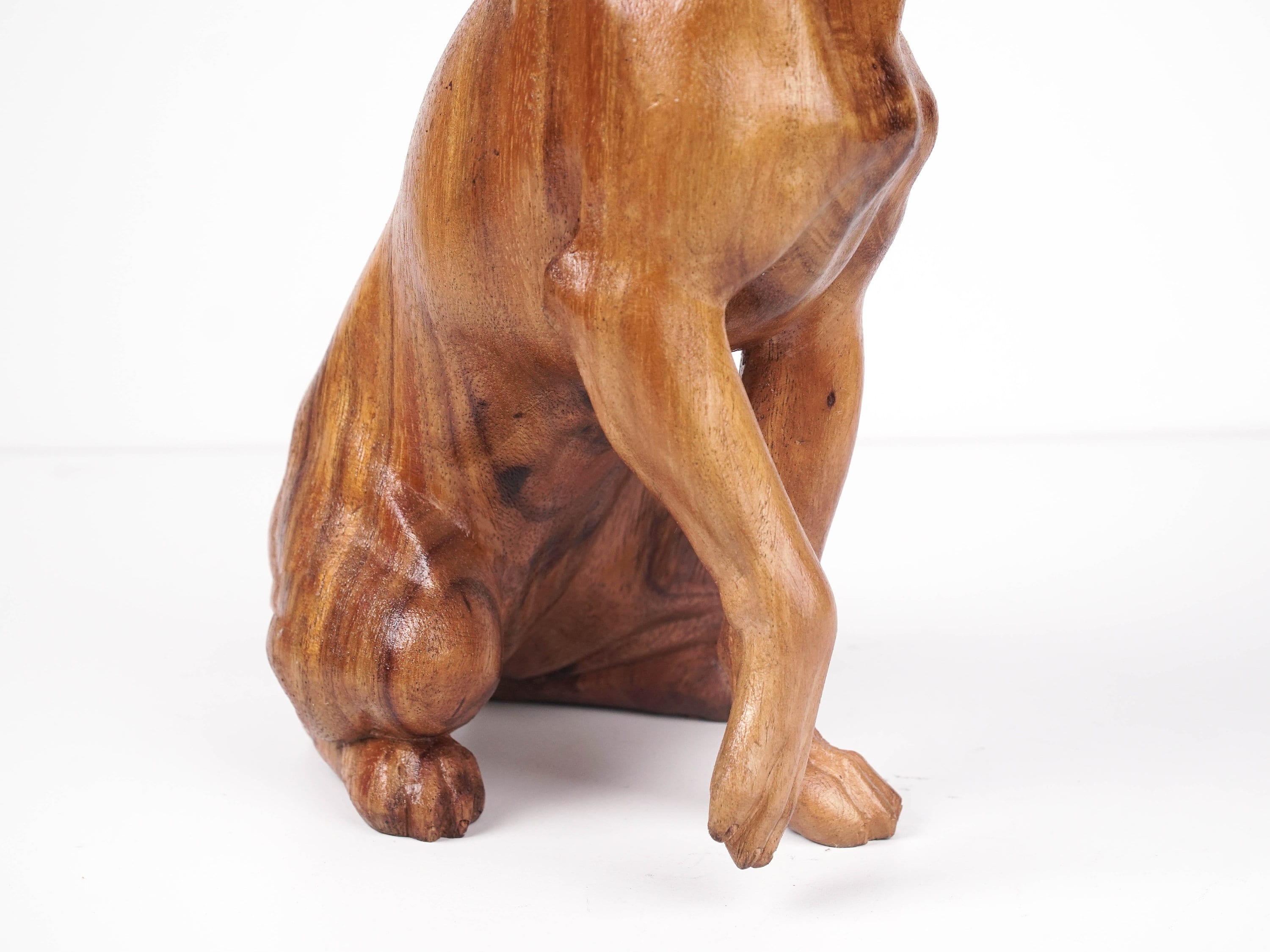 Wooden Dog Sculpture 11.8 Inch 30 Cm Dog Statue - Etsy