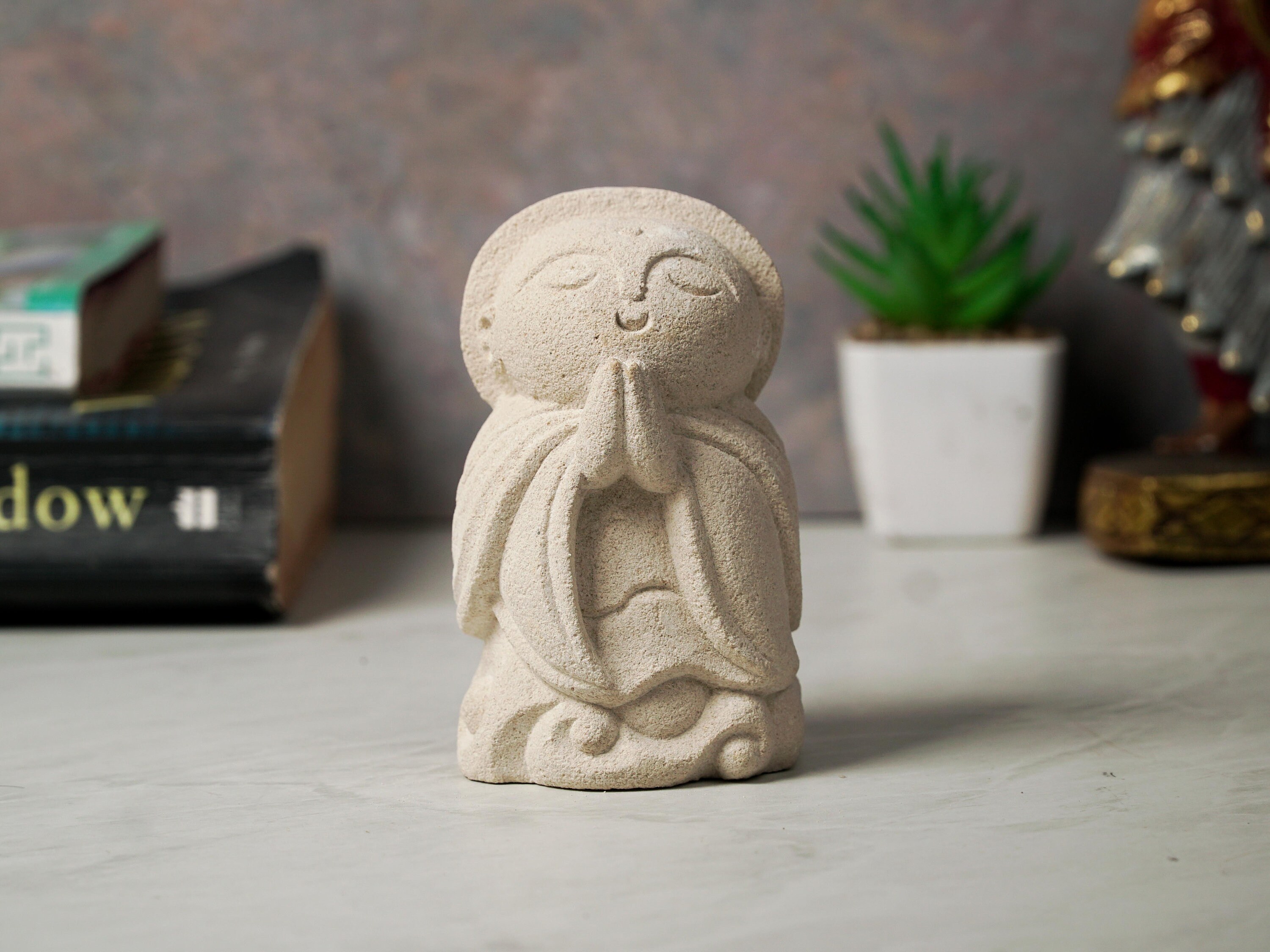 Jizo Statue 10 Cm 3.9 Inch, Stone Statue, Japanese Jizo, Buddha Jizo ...
