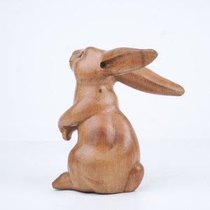 Wooden Rabbit Sculpture, Wood Carving, Handmade, Hand Carved ...