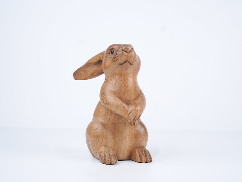 Wooden Rabbit Sculpture, Wood Carving, Handmade, Hand Carved ...