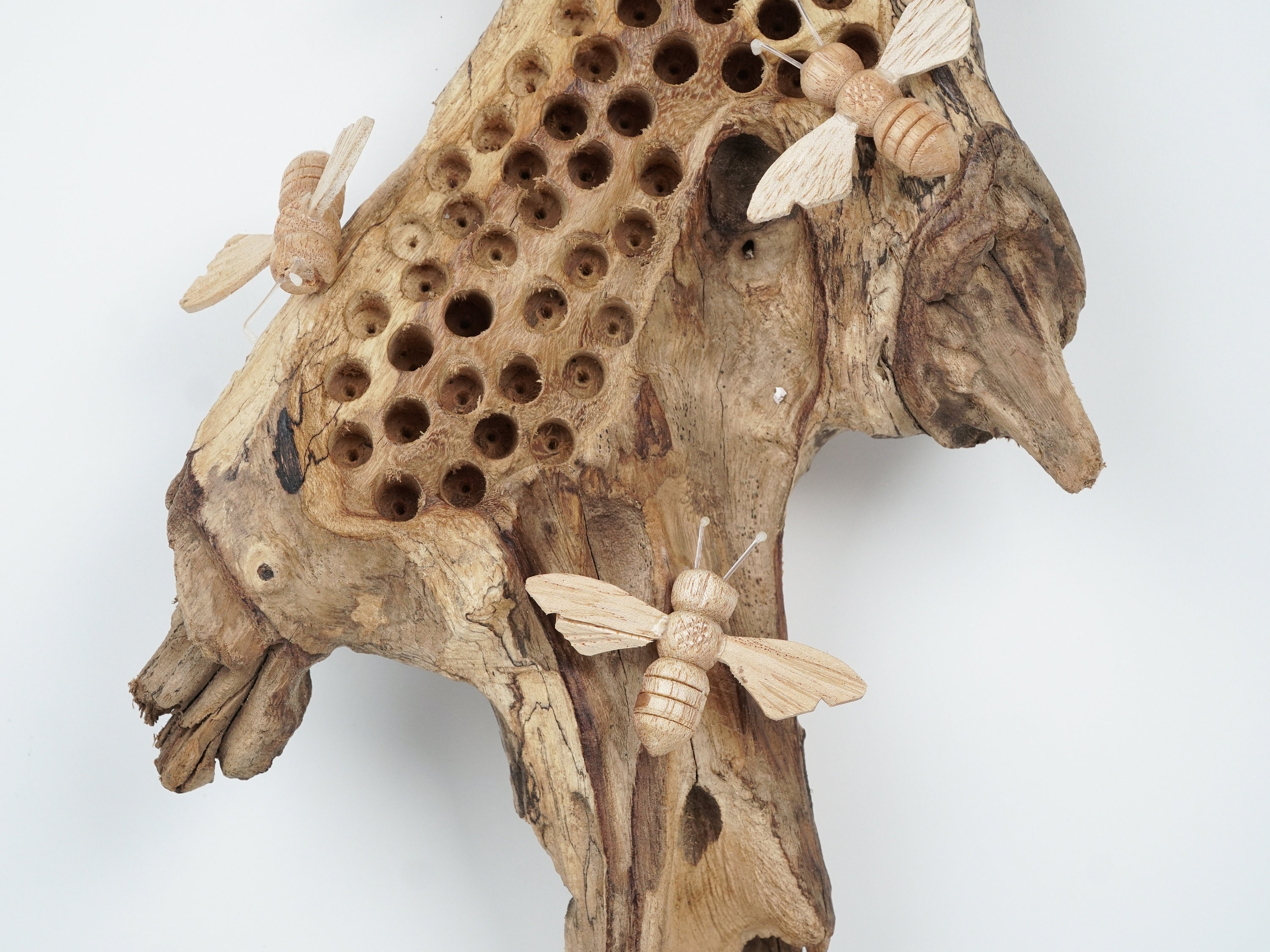 Wooden Wall Decor Bees Sculpture, Honeycomb, Bee Nests, Handmade ...