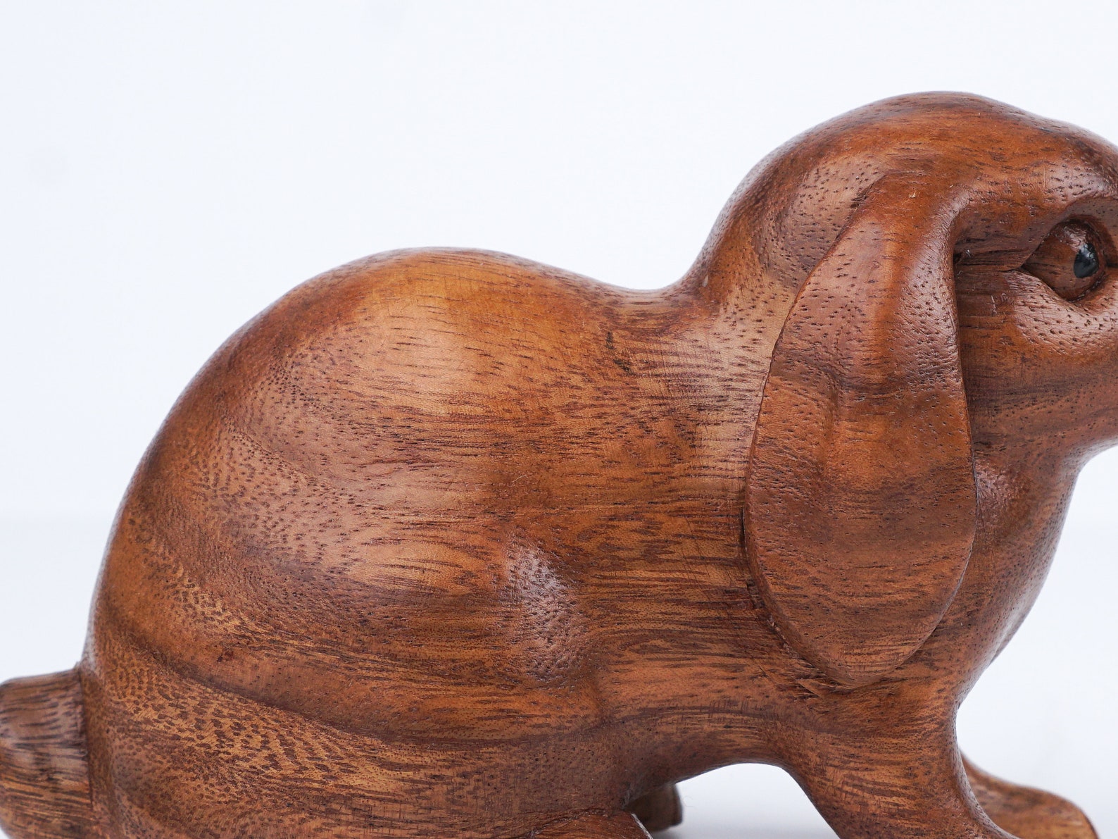 Wooden Rabbit Sculpture 3.9" Inch / 10 Cm, Rabbit Statue, Handmade ...