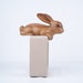 Wooden Rabbit Sculpture, Wood Statue, Rabbit Lover, Animal Statue ...