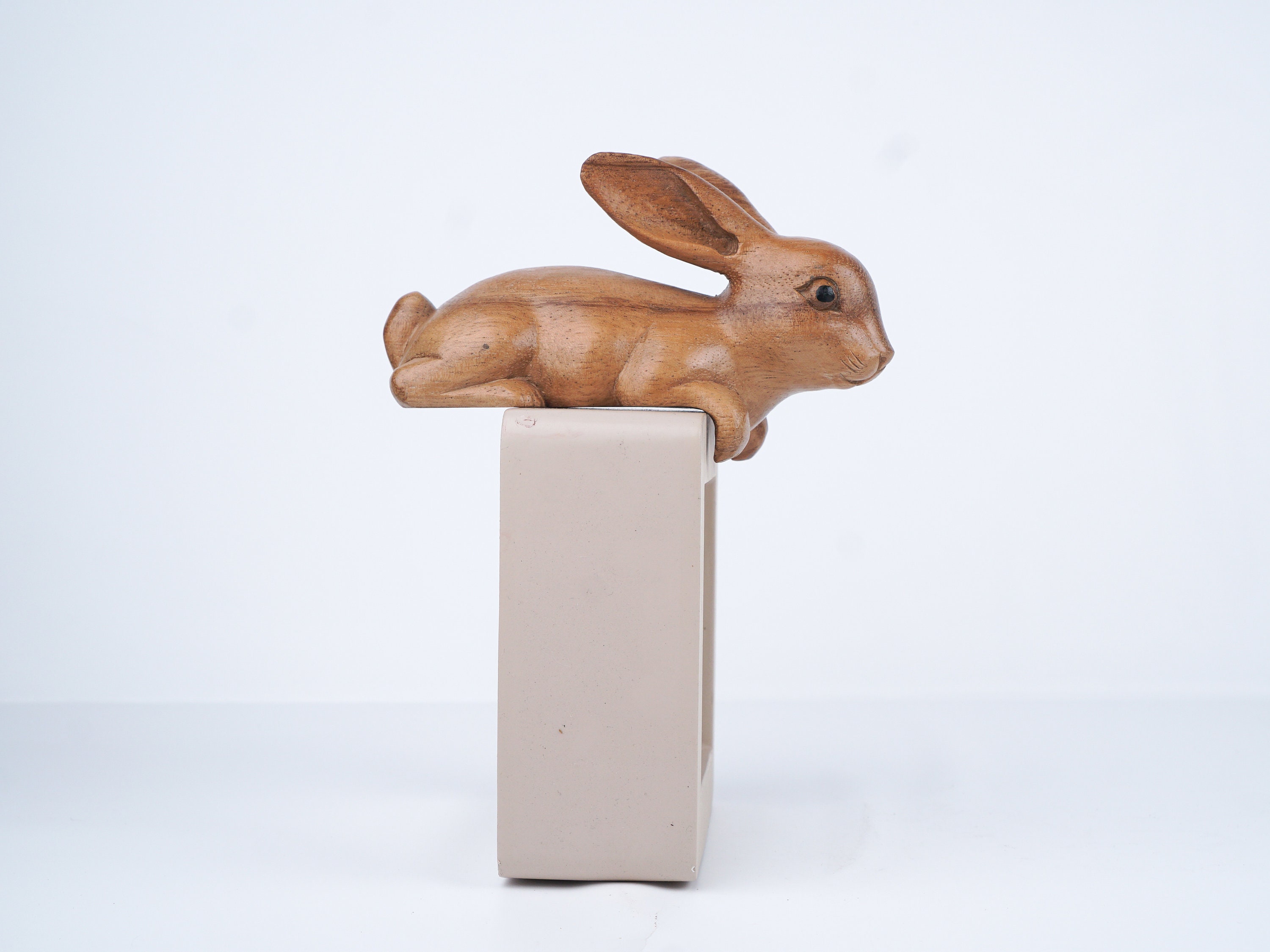 Wooden Rabbit Sculpture, Wood Statue, Rabbit Lover, Animal Statue ...