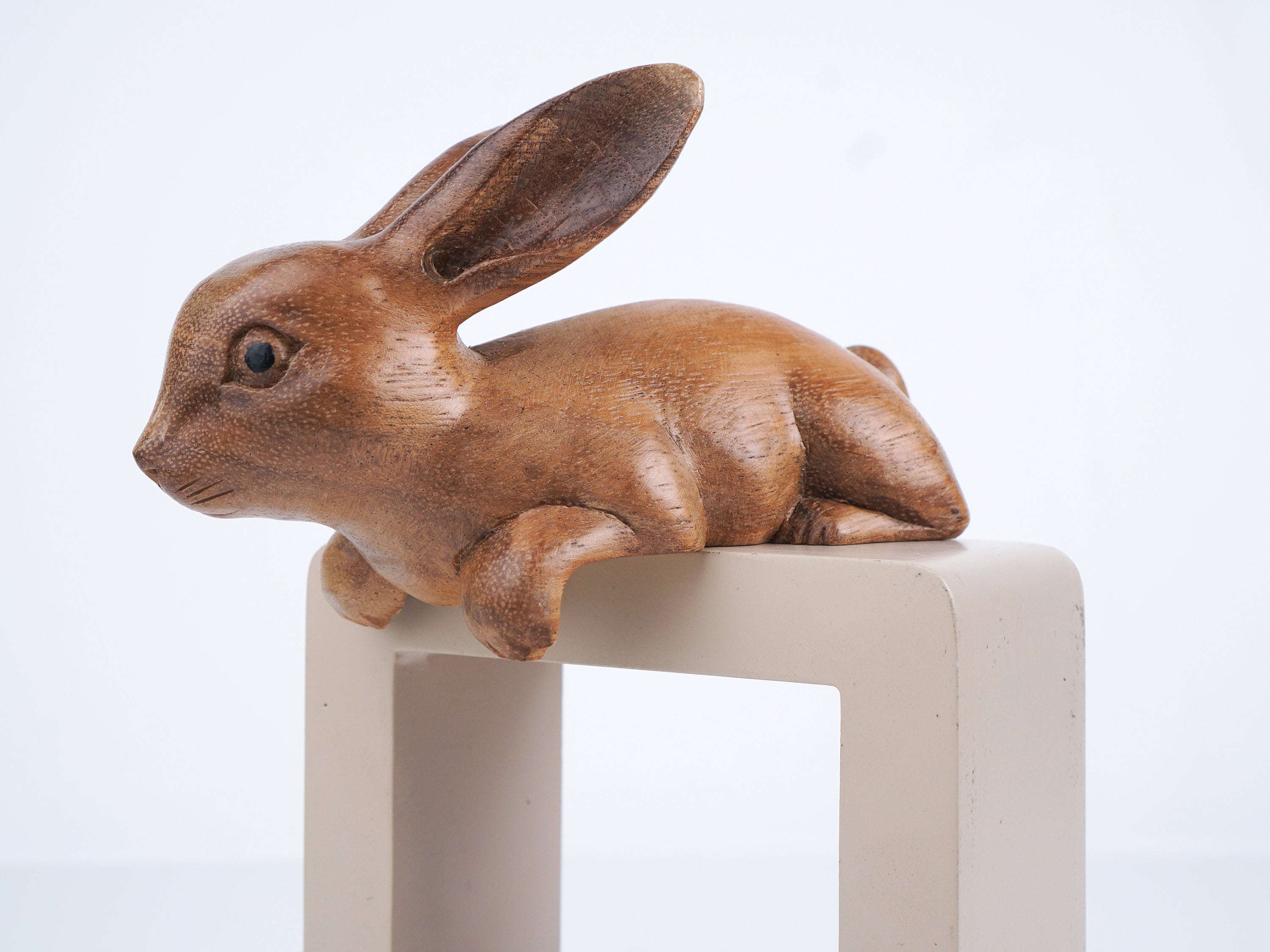 Wooden Rabbit Sculpture, Wood Statue, Rabbit Lover, Animal Statue ...