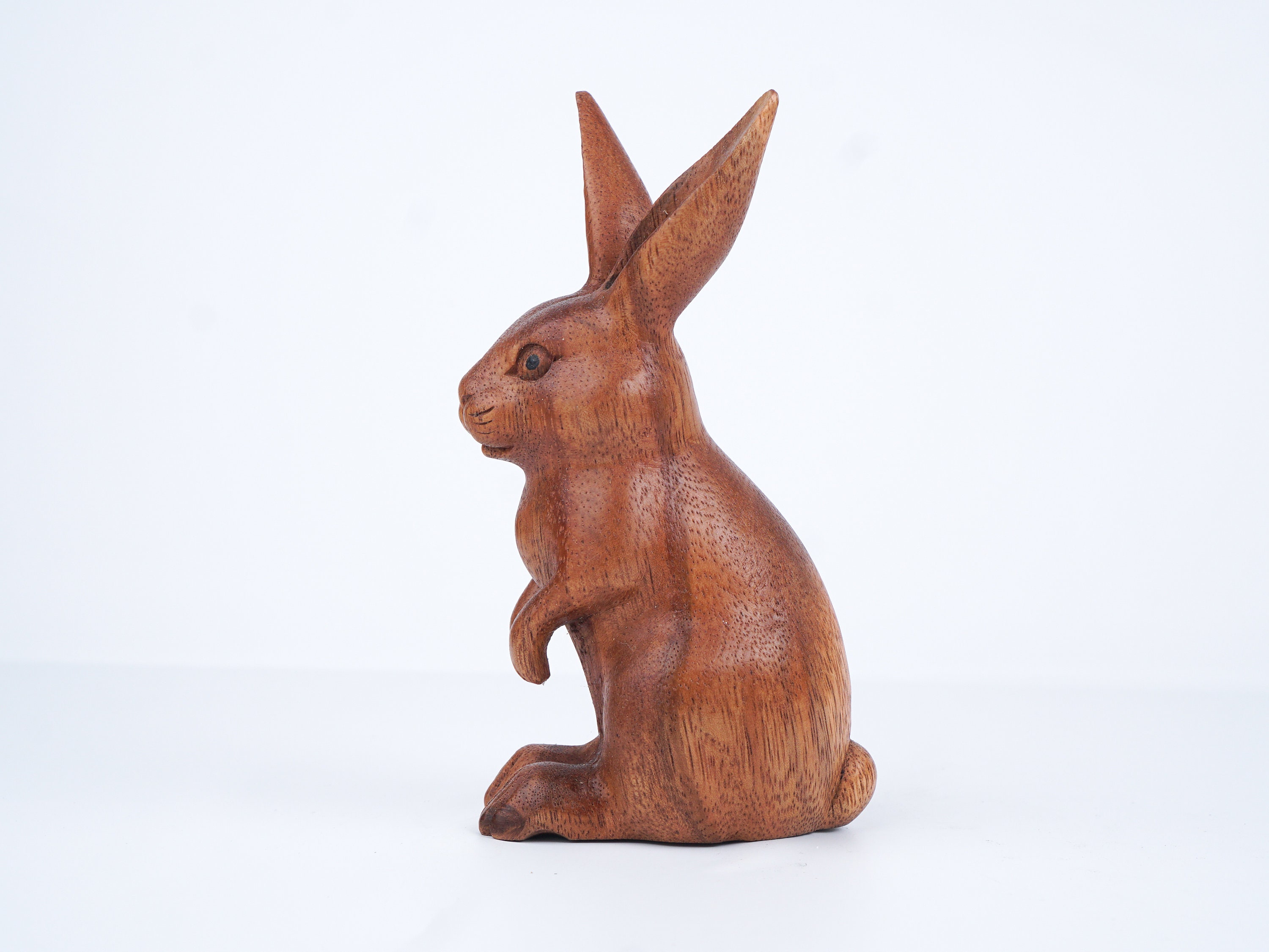 Wooden Rabbit Sculpture, Rabbit Statue, Rabbit Lover, Animal, Wood ...