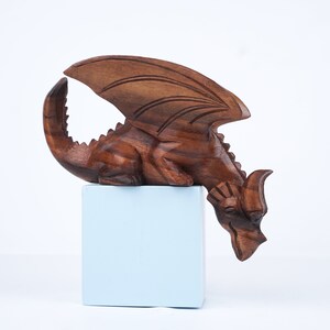 Wooden Dragon Sculpture, Wood Carving, Handmade, Hand Carved, Miniature ...