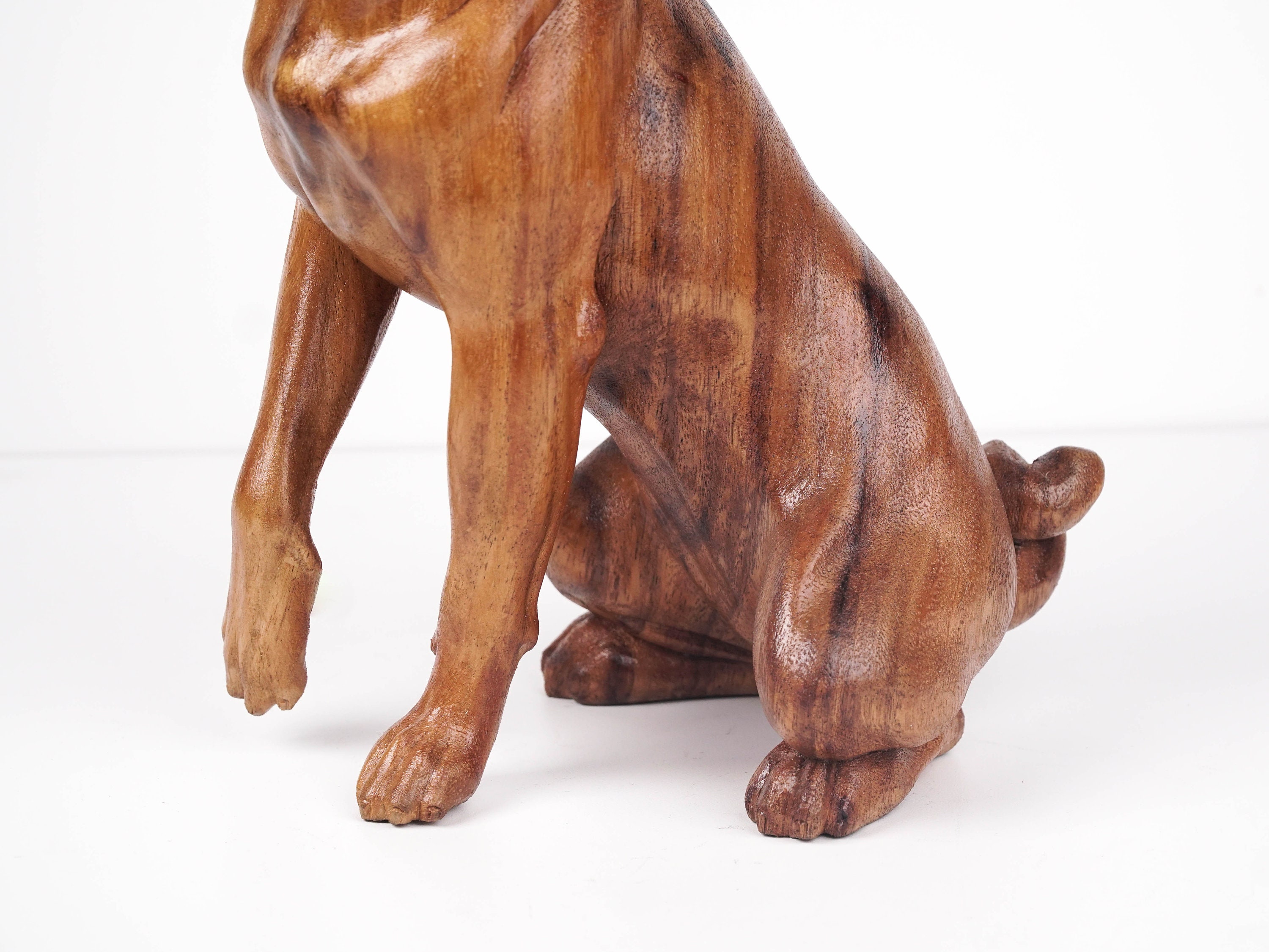 Wooden Dog Sculpture 11.8 Inch 30 Cm Dog Statue - Etsy