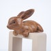 Wooden Rabbit Sculpture, Wood Statue, Rabbit Lover, Animal Statue ...