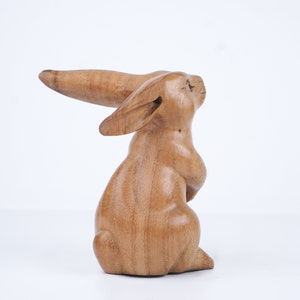 Wooden Rabbit Sculpture, Wood Carving, Handmade, Hand Carved ...