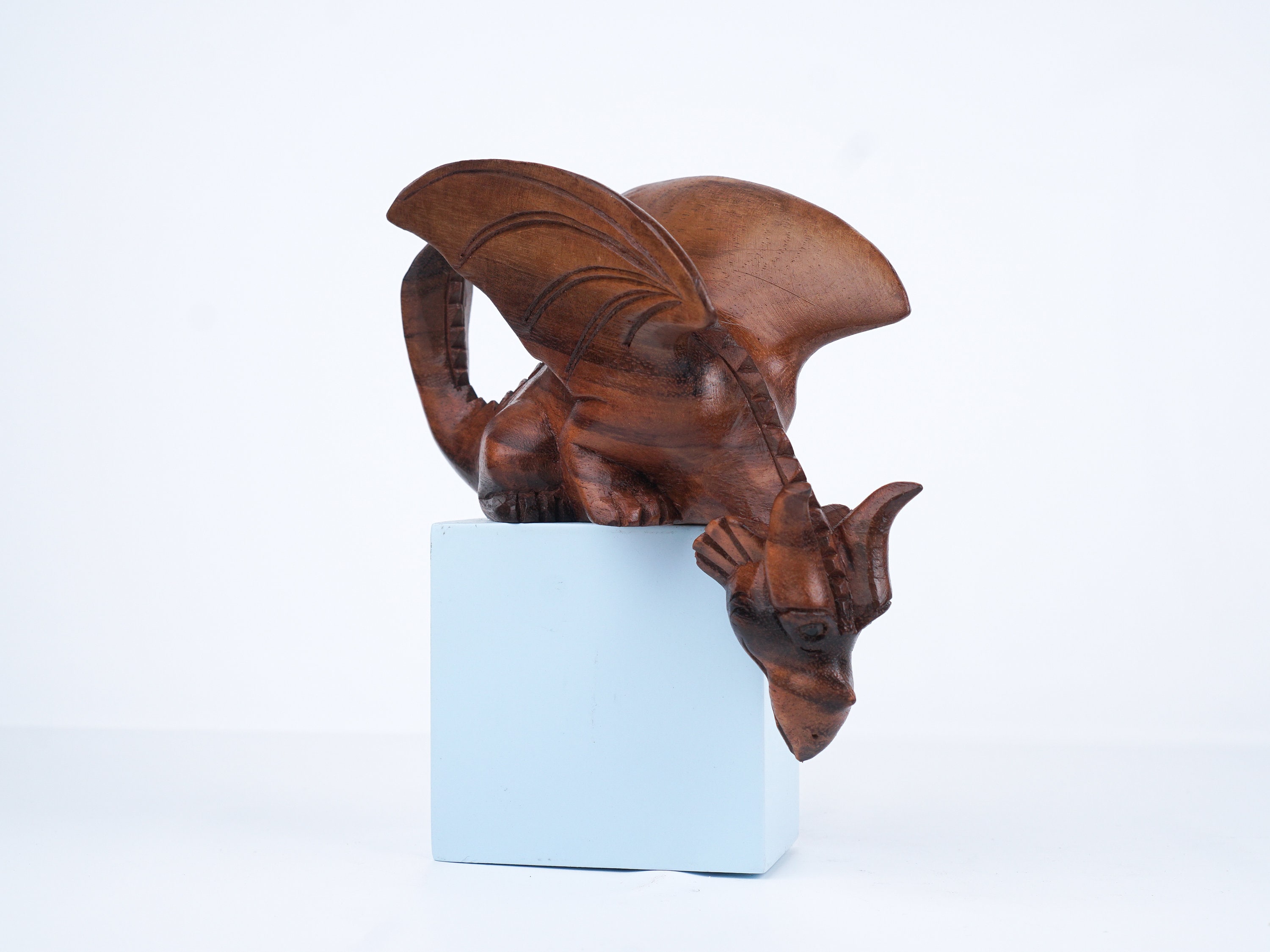 Wooden Dragon Sculpture, Wood Carving, Handmade, Hand Carved, Miniature ...