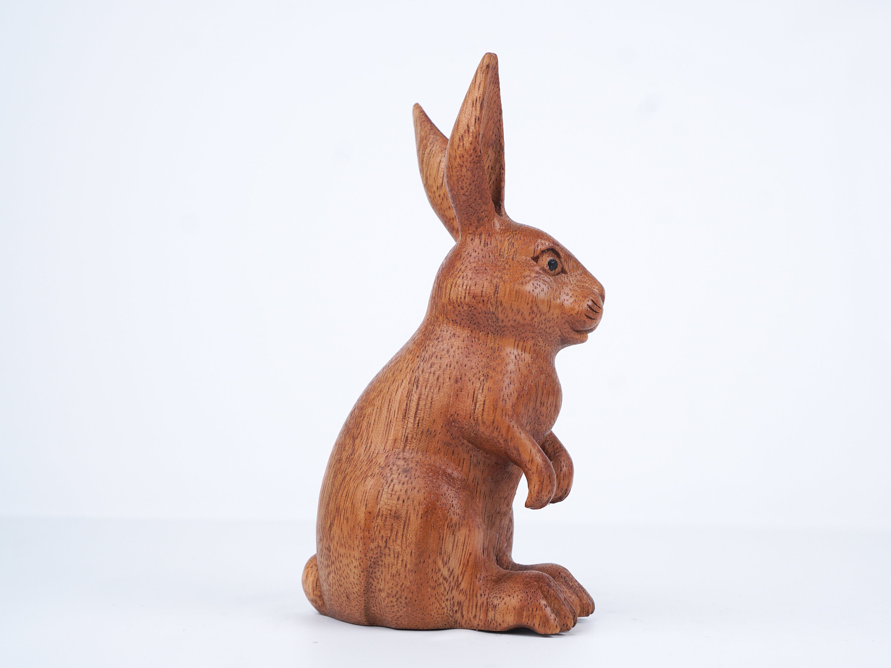 Wooden Rabbit Sculpture, Rabbit Statue, Rabbit Lover, Animal, Wood ...
