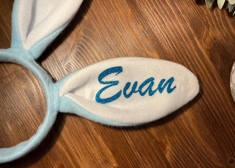 Diadema personalizada con orejas de conejo y purpurina: regalo de ...