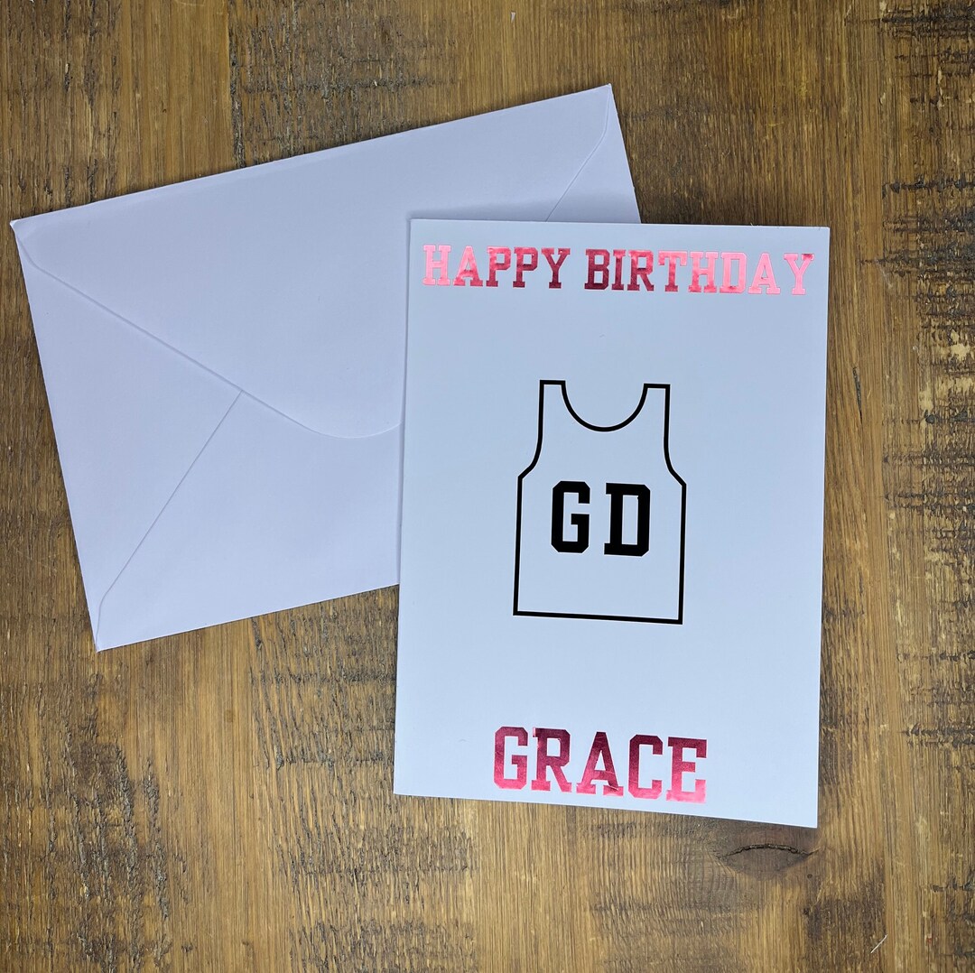 Personalised Netball Birthday Card Netball Team Card Netball Position ...