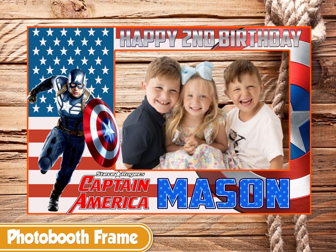 Printable Captain America Photo Booth Frame - Captain America Birthday ...