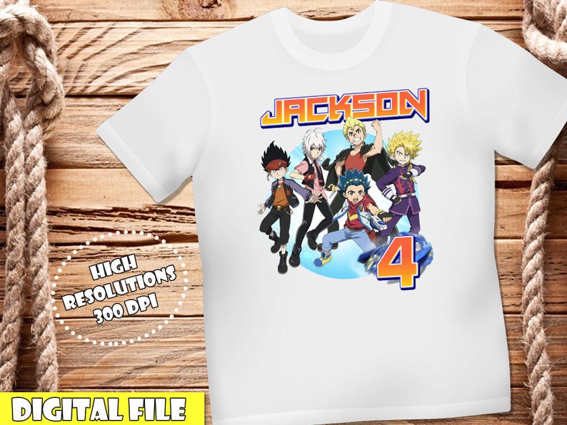 Printable Beyblade Birthday Shirt, Beyblade Iron on Transfer, Beyblade ...