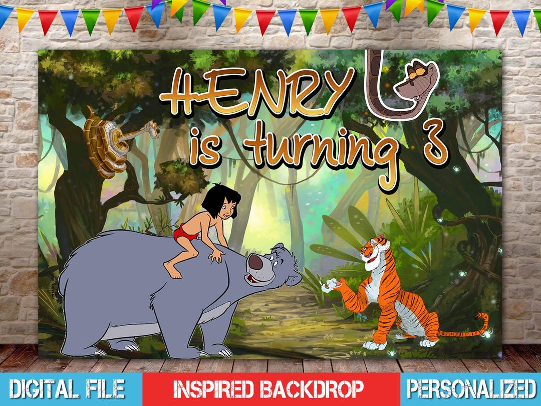 Printable the Jungle Book Backdrop, Jungle Birthday Banner ...
