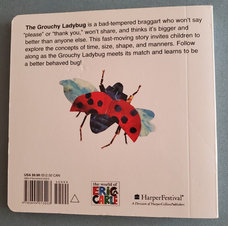 Handmade Baby or Toddler Quilt, Eric Carle's the Grouchy Ladybug, 44 X ...