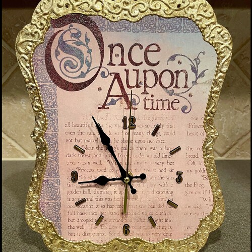 Gold Book With Once Upon a Time Initial Pendant Necklace. - Etsy