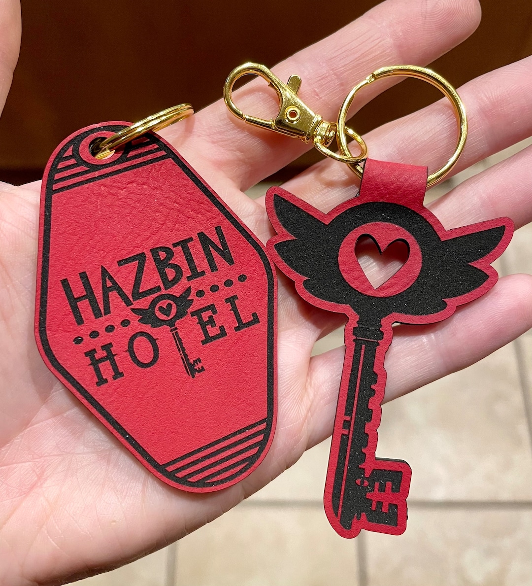 Hazbin Hotel Engraved Faux Leather Keychains/ Bag Charms - Etsy