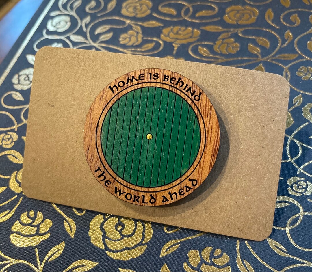 Hobbit Door Engraved and Handpainted Wood Pin - Etsy