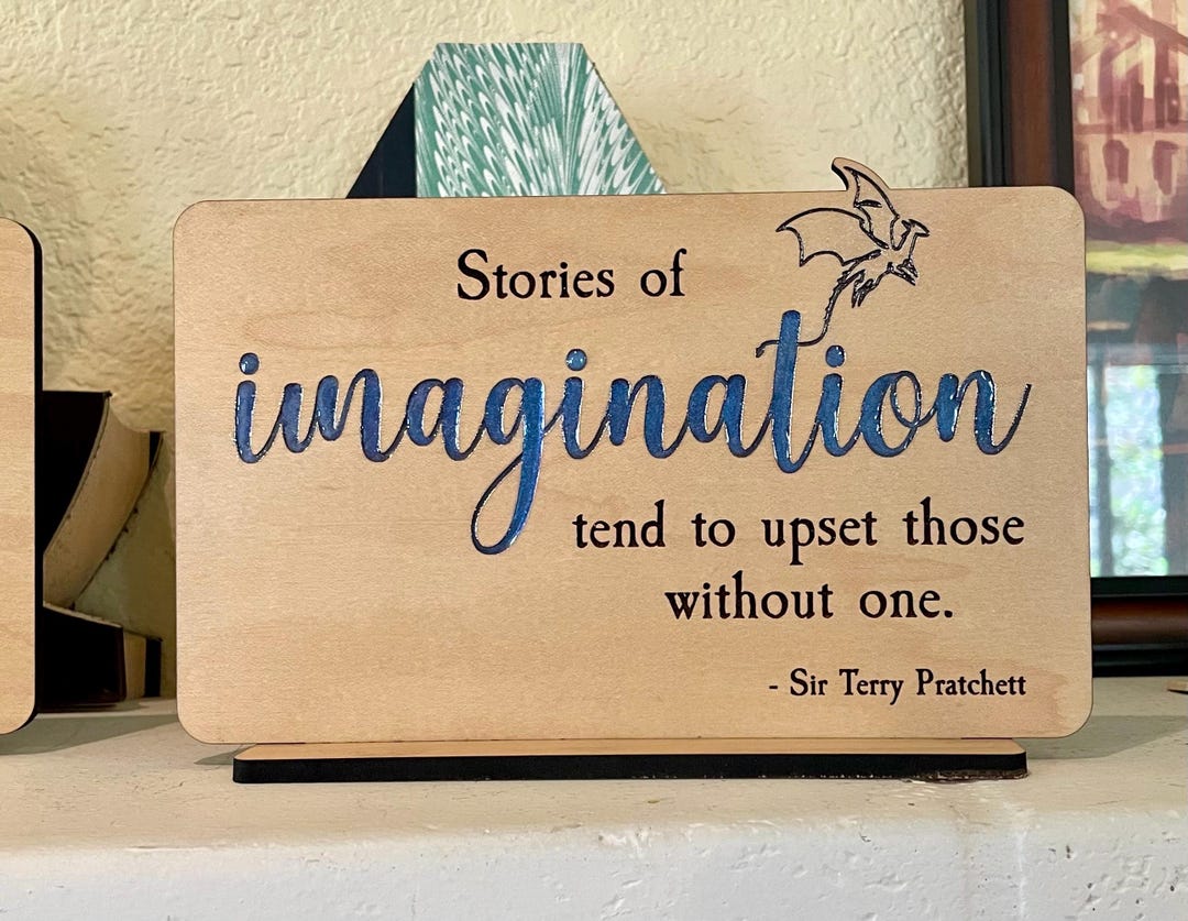 Terry Pratchett Quote Bookshelf Sign - Etsy
