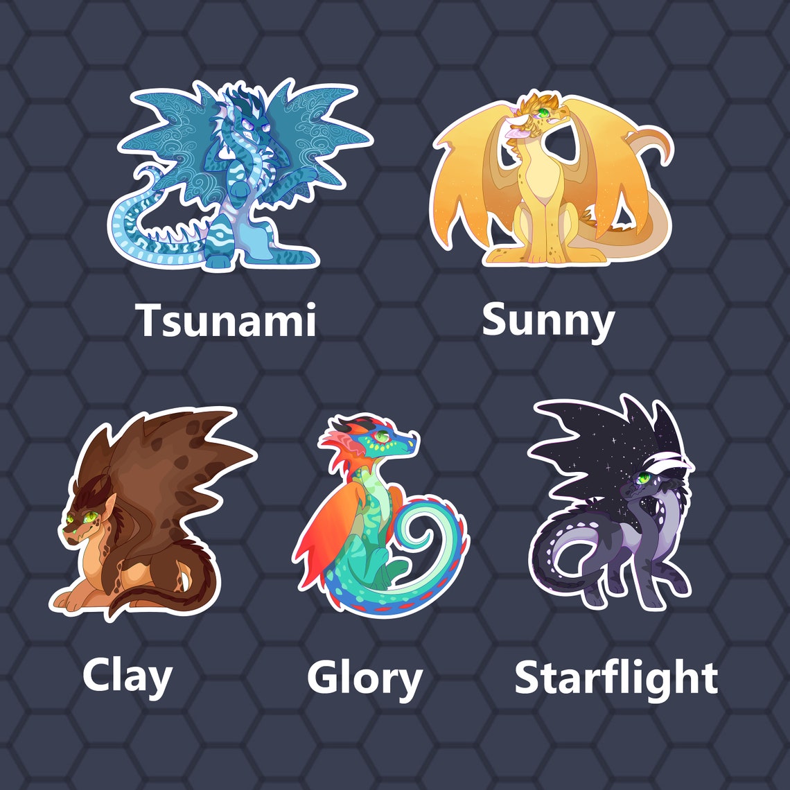Dragonets of Destiny Keychains (2-2.5inch Acrylic Charms, Wings of Fire ...